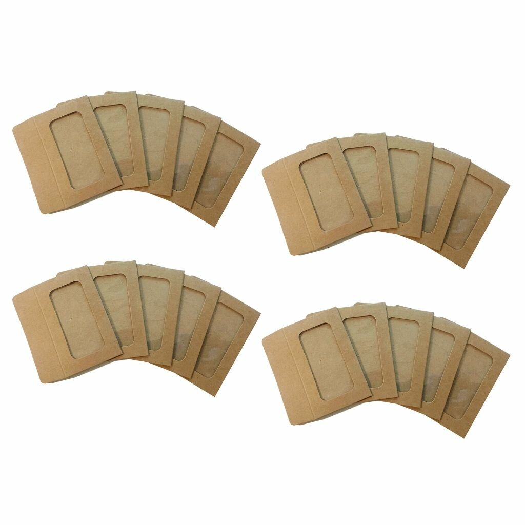 1 комплект из 20 шт, прозрачная пленочная карточка, крафт-бумага, пакет-конверт с открытым окном