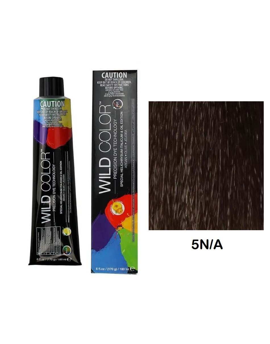 Wild Color Стойкая краска для волос 180 мл - Wild Color 5N/A Светло-каштановый