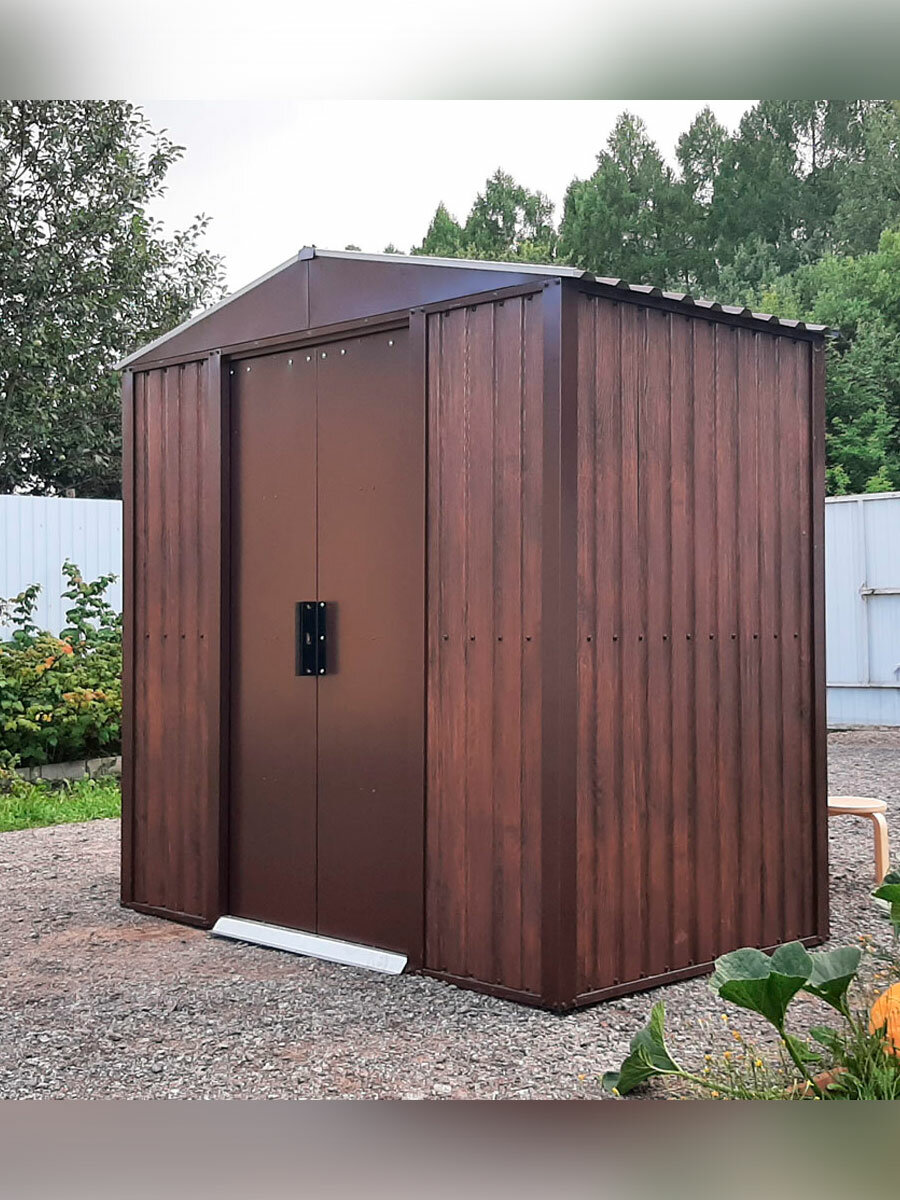 Хозблок для дачи сборно-разборный из металла, 2 х 1,2 х 2 м, античный дуб/8017