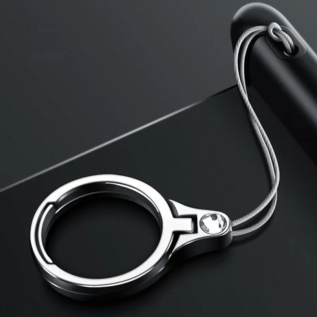 Универсальный ремешок на палец с поворотом на 360 градусов, 2 в 1, держатель для мобильного телефона, металлическая подставка и кольцо, веревка для смартфона, телефона, U-диска, Silver