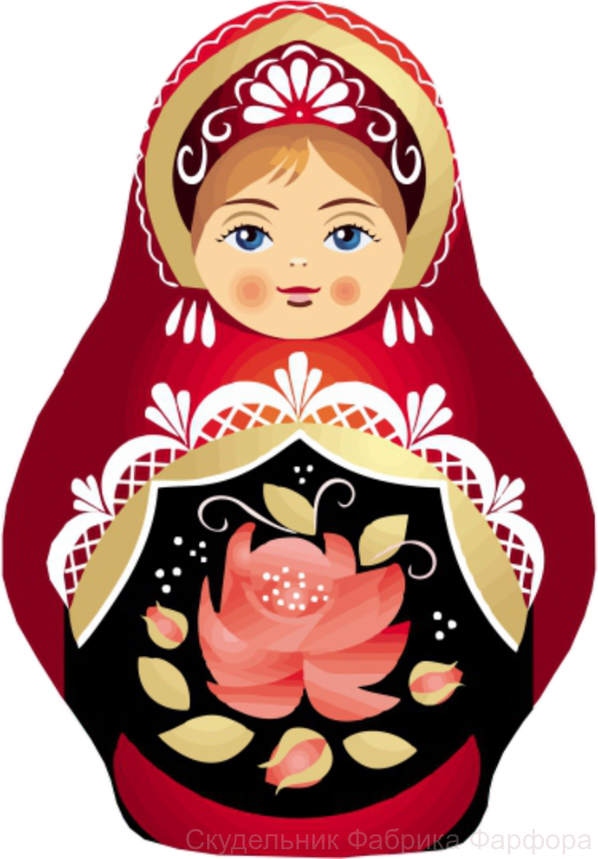 Магнит "Матрёшка" (бисквит, вид красный)