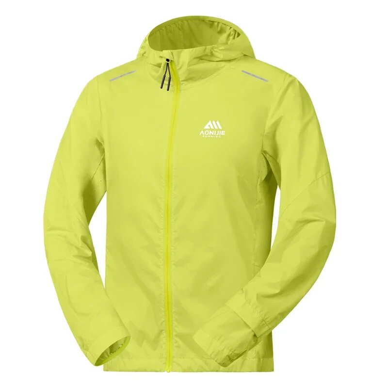 AONIJIE FM5225 куртки из нейлона мужские флуоресцентный желтый/темно-синий Светло-желтый, L, Fluorescent Yellow