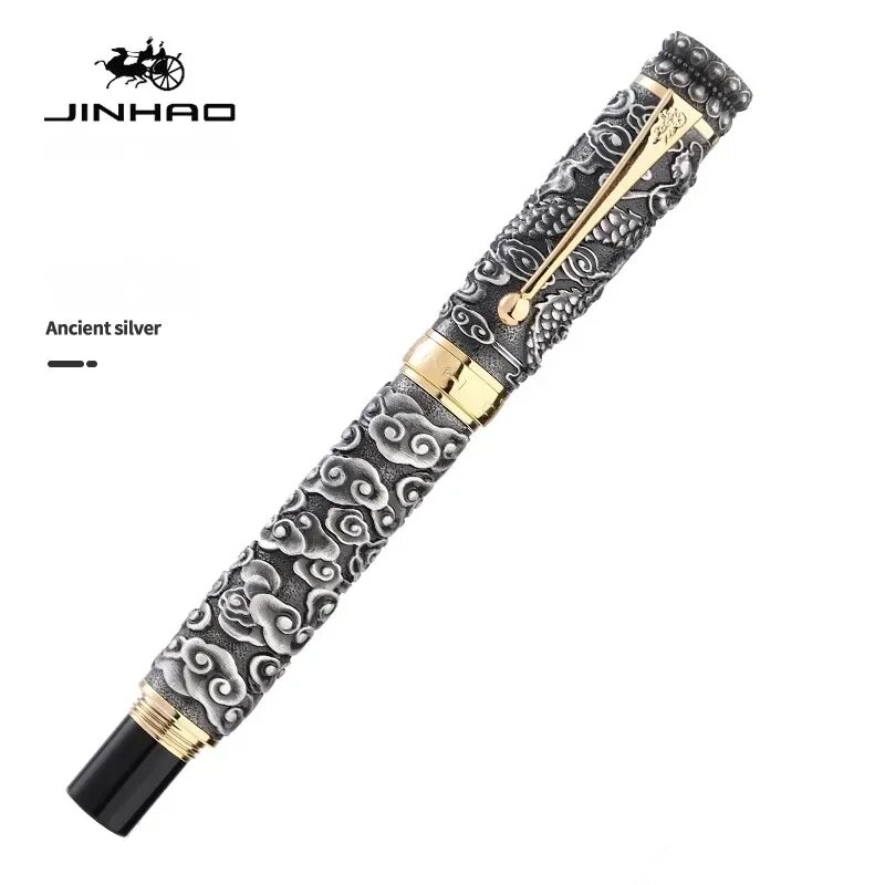 Jinhao золотая перьевая ручка 1.0/0.5 мм 1.0mm, Ancient Silver