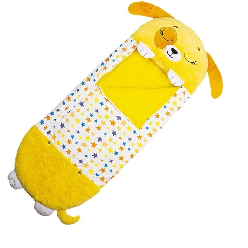 Цветной и уютный мультяшный детский спальный мешок с легко очищаемой съемной накладкой собака 135см