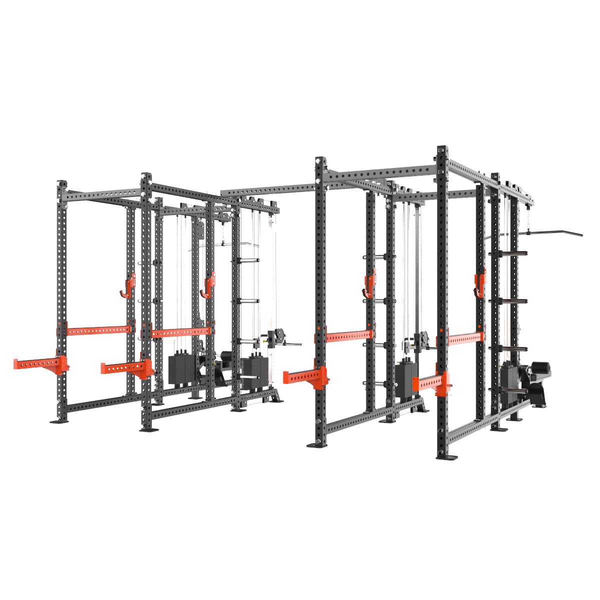 Impulse 3MS две силовые рамы MS02 с опцией-стойкой для хранения дисков MS00 соединенные между собой перекладиной