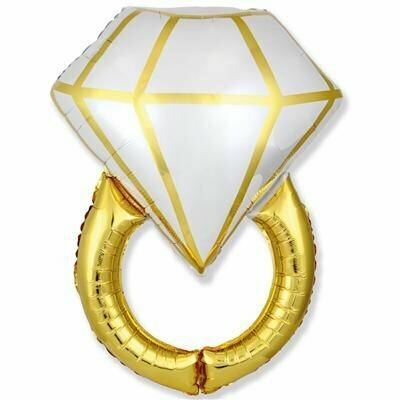 Воздушный шар фольгированный FLEX METAL Кольцо, золотой, 63 см