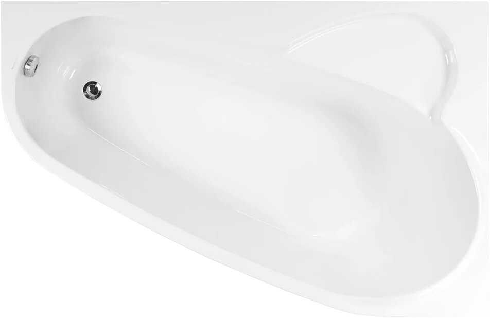 Акриловая ванна Vagnerplast Selena R 160x105, с каркасом, угловая, правая, пристенная, белая, глянцевая, асимметричная