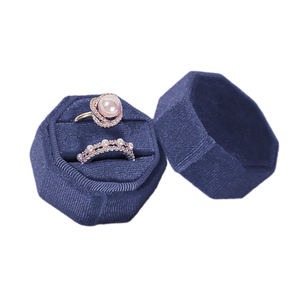 Кольца коробки организатора ювелирных изделий двойная свадебная пара фланелевой материал для