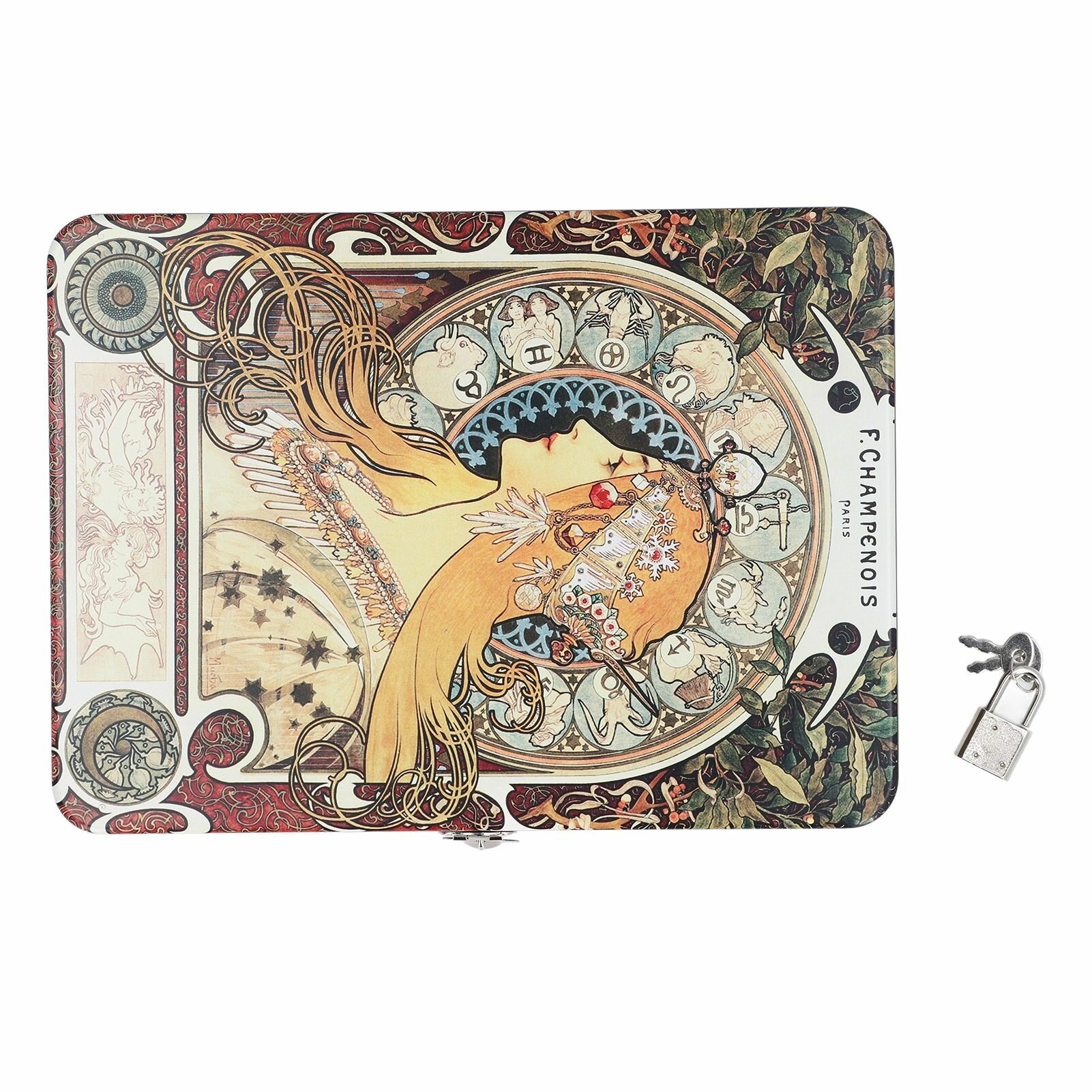 Винтажная металлическая жестяная коробка с крышкой и замком, органайзер для украшений, сережек, ожерелий, монет, косметики, денег и предметов рукоделия