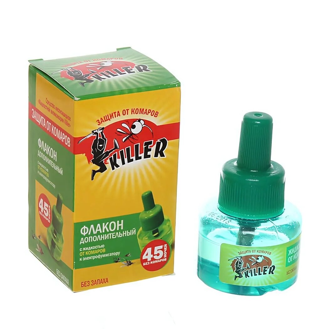 Жидкость от комаров «Киллер» без запаха, 45 ночей, 45мл, для фумигатора