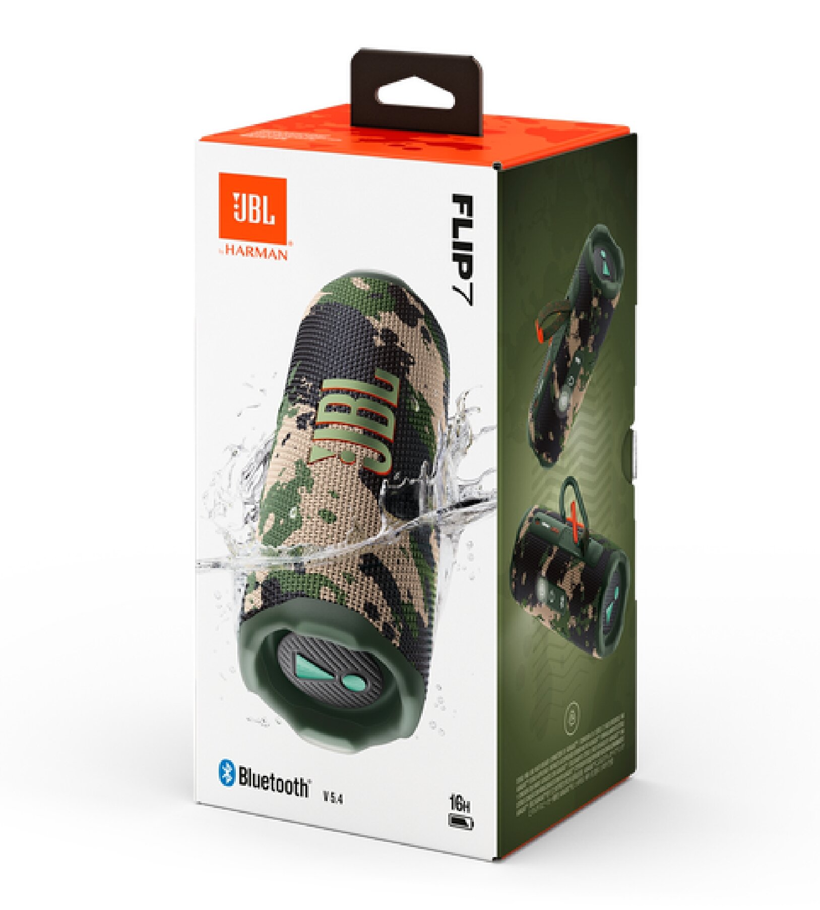 Беспроводная колонка JBL Flip 7, компактная, мощная, с защитой от воды, камуфляж