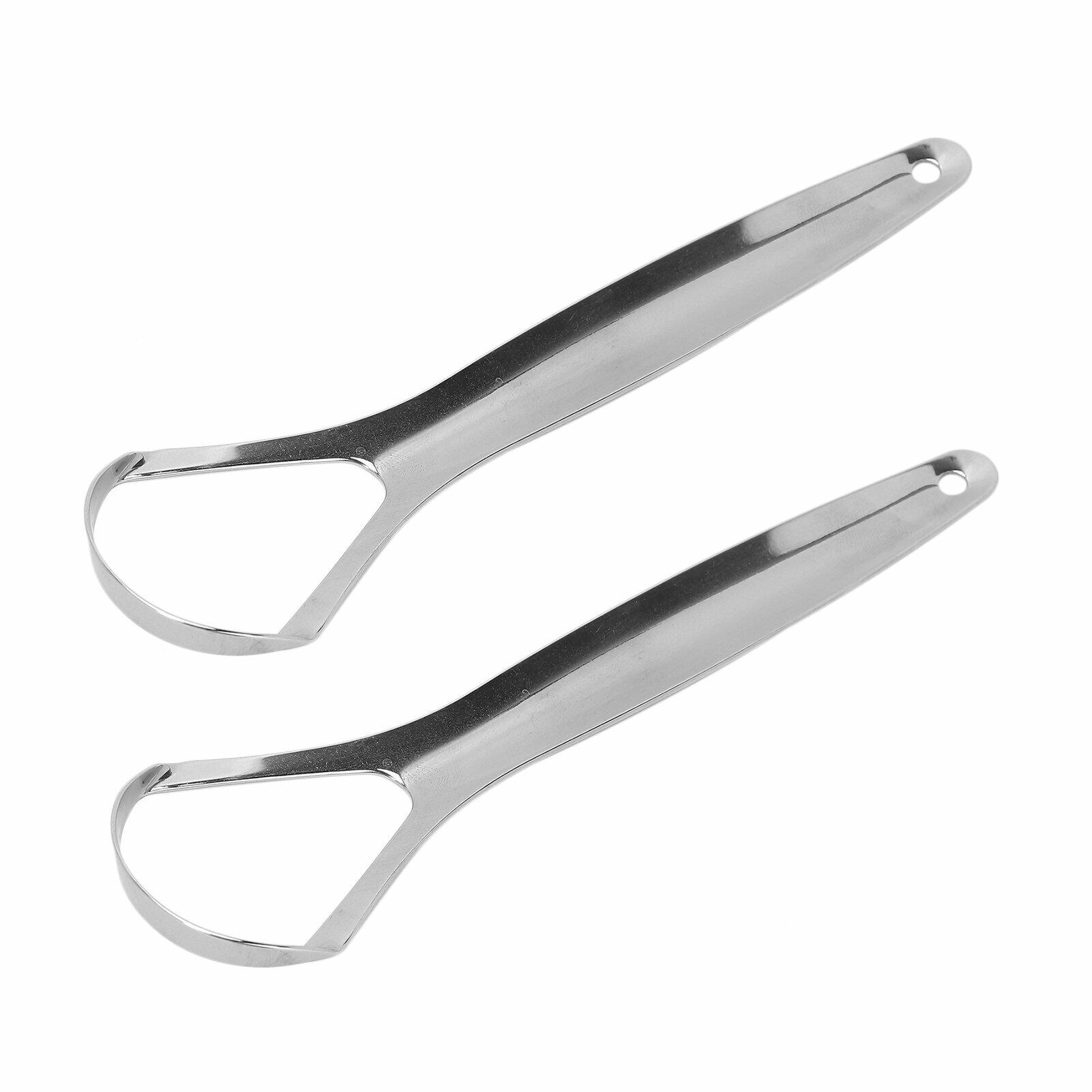 2pcs Adult Tongue Scraper Portable Reusable Stainless Steel Freshen Breath CleanerL