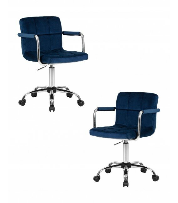 Набор 2 шт Офисное кресло для персонала DOBRIN TERRY, синий велюр (MJ9-117)
