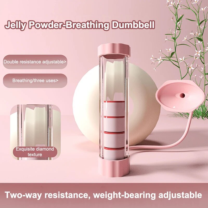 Розовый тренажер для дыхания Jelly Powder-Breathing Dumbbell