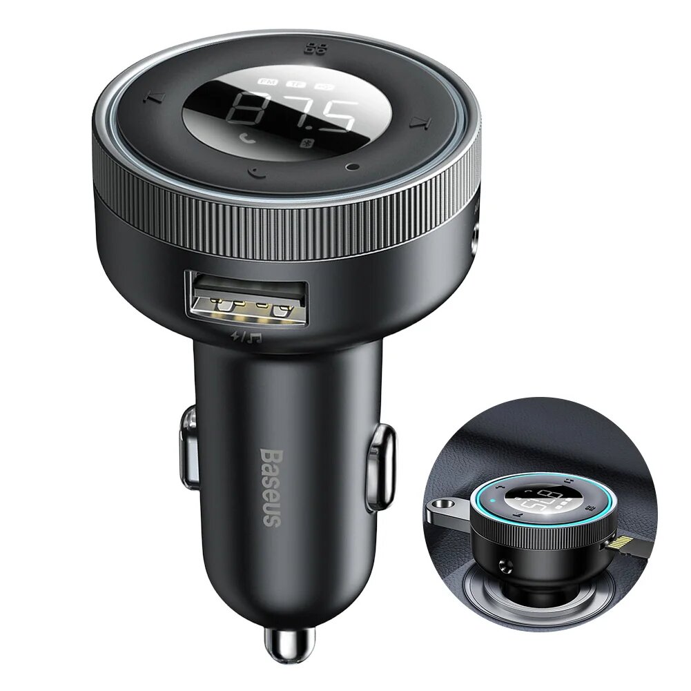 FM-передатчик Автомобильный комплект Громкая связь Bluetooth-совместимый MP3-аудиоплеер 5 В 3,4 А USB Быстрое зарядное устройство Dual USB MP3-плеер TF AUX