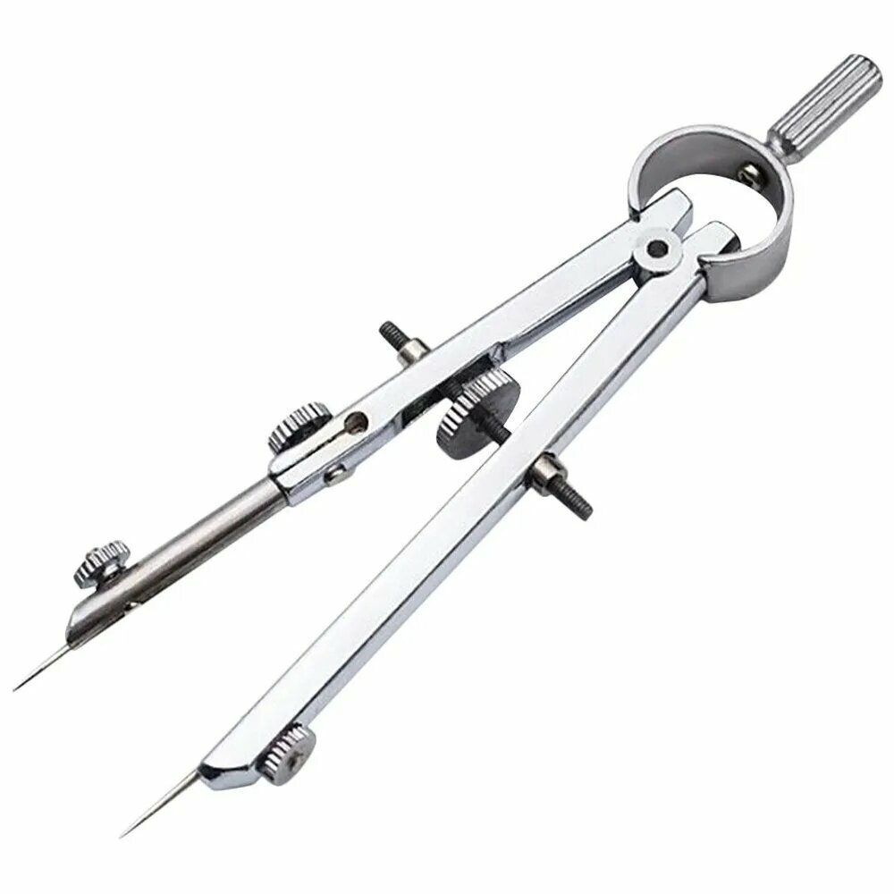 Металлический пружинный циркуль серебристого цвета для ежедневного использования