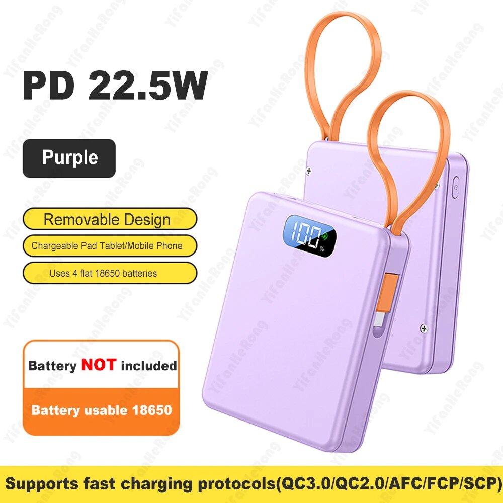Портативный аккумулятор YiFanHeRong Q4 Purple 22.5W