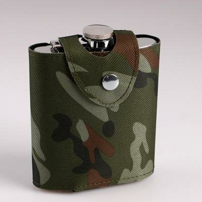 Фляжка Мастер К «Майор», 240 мл, в чехле, подарочная, армейская, 7 oz, нержавеющая сталь, зелёная