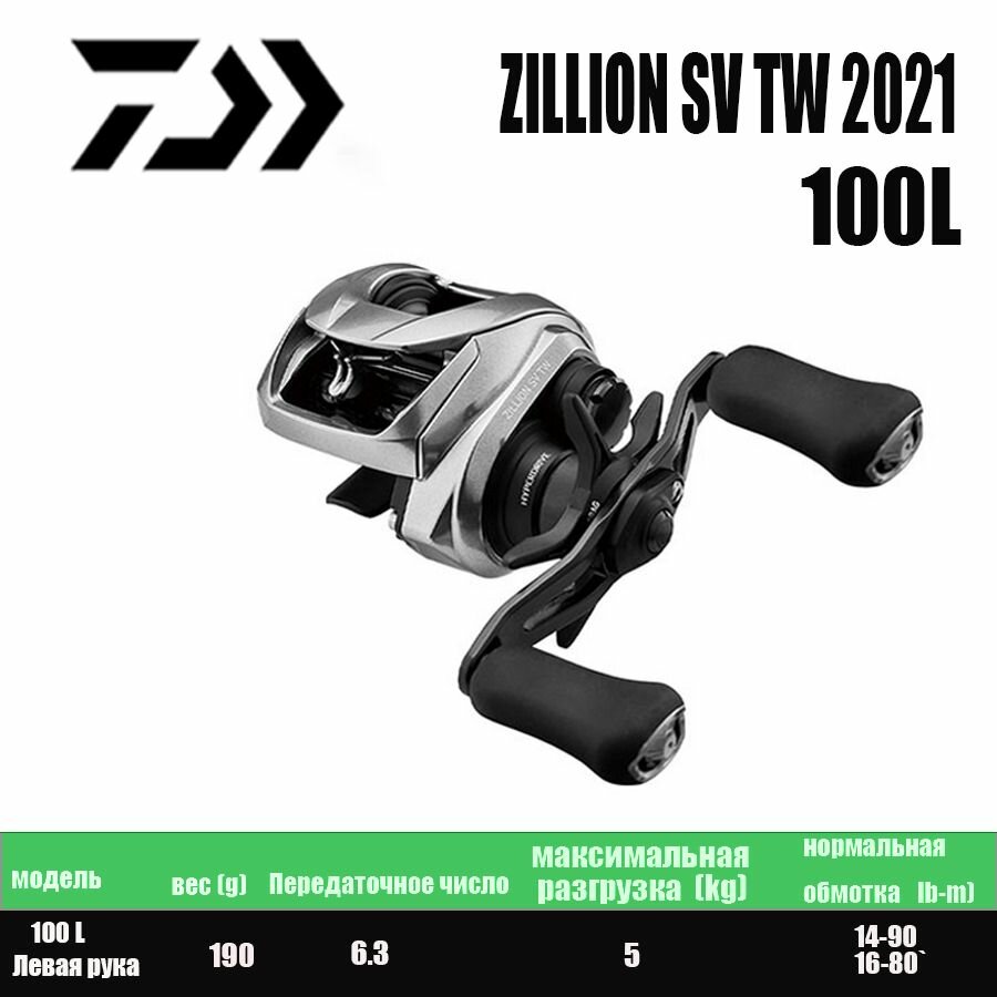 2021 DAIWA ZILLION SV TW 100L Катушка мультипликаторная