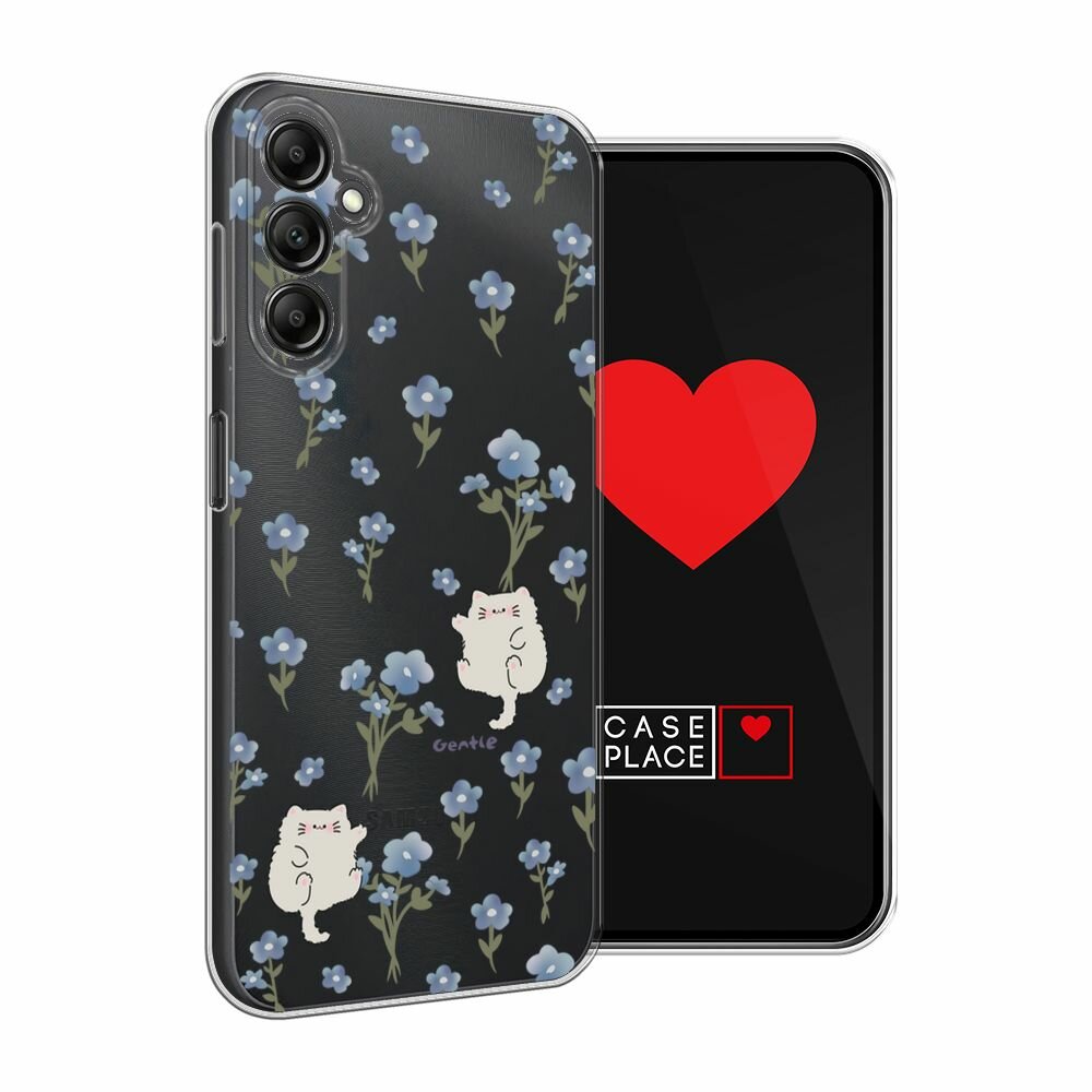 Чехол на Samsung Galaxy A15 / Самсунг А15 с принтом "Gentle cats", прозрачный — фото 1