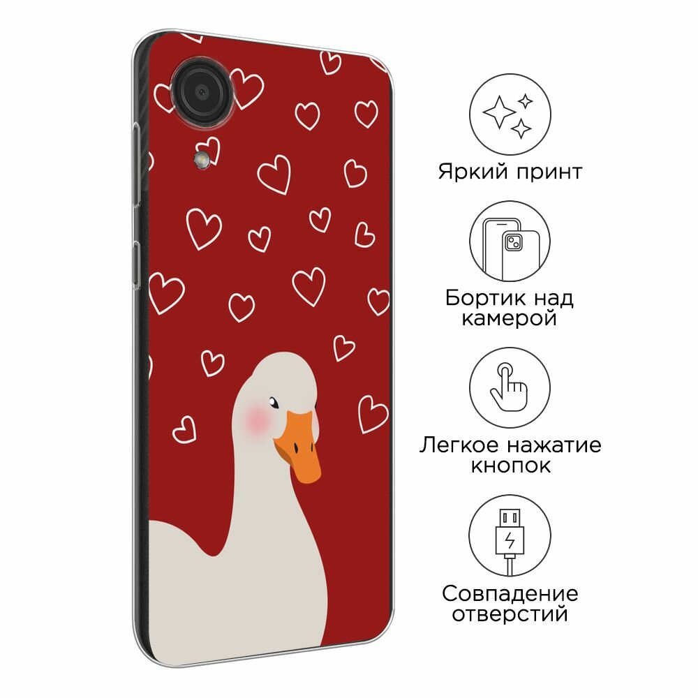 Чехол на Samsung Galaxy A03 Core / Самсунг Галакси А03 Core с принтом "Влюблённый гусь 1 - 14 февраля" — фото 1