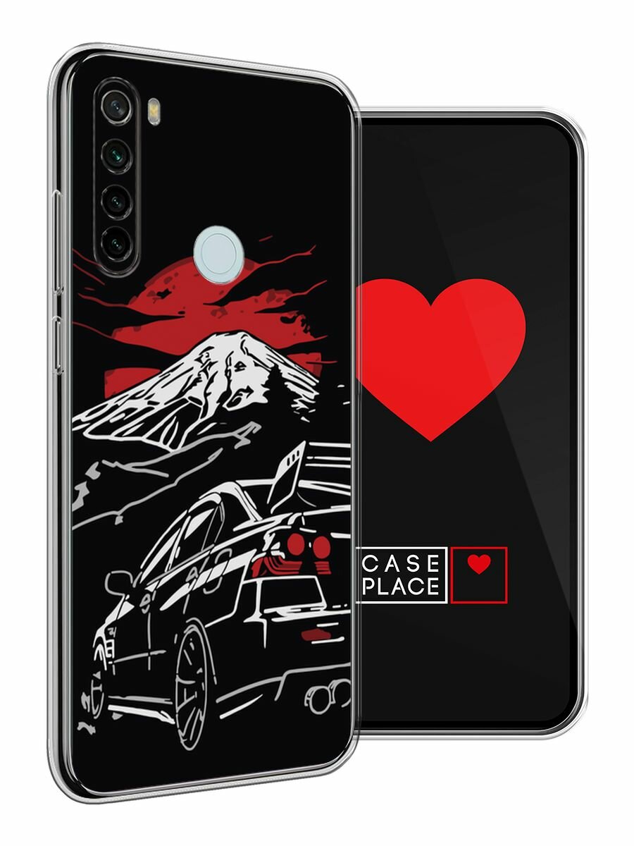 Чехол на Xiaomi Redmi Note 8T / Сяоми Редми Нот 8Т с принтом "Машина в горах JDM" — фото 1