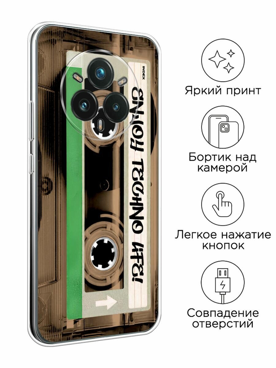 Чехол на Realme 14 Pro / Реалми 14 Про с принтом "Ретро кассета" — фото 1