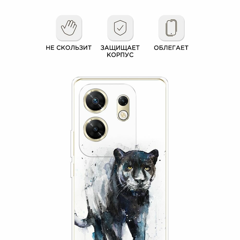 Чехол на Infinix Zero 30 4G / Инфиникс Зеро 30 4G с принтом "Пантера арт 3" — фото 1