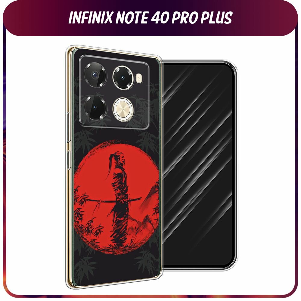 Чехол на Infinix Note 40 Pro Plus / Инфиникс Нот 40 Про Плюс с принтом "Самурай на красном фоне"