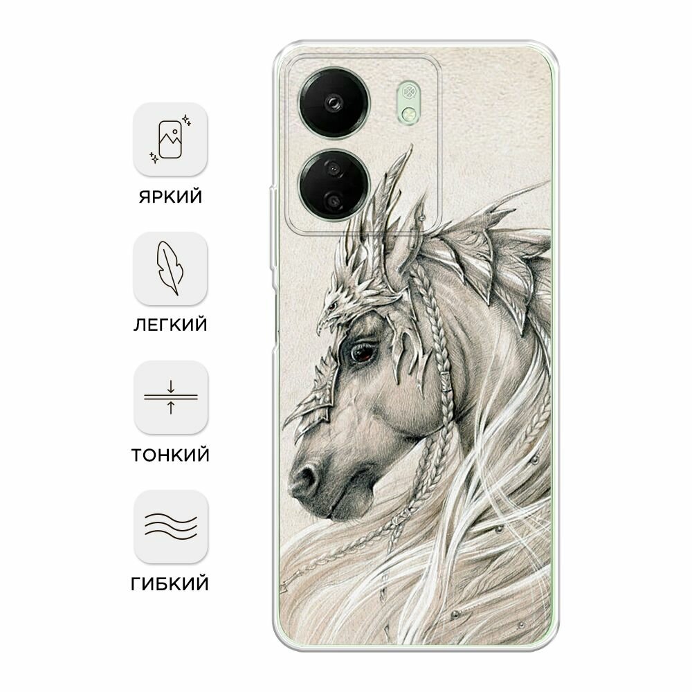 Чехол на Xiaomi Redmi 13C/Poco C65 / Сяоми Редми 13C/Поко С65 с принтом Мифическая лошадь — фото 1