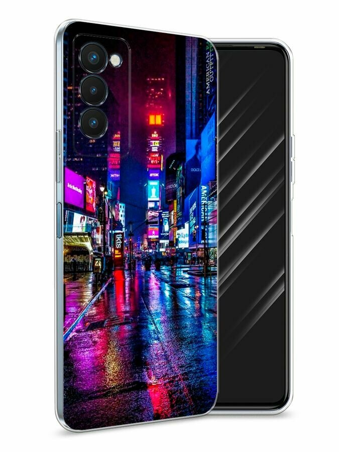 Чехол на Tecno Camon 18P / Техно Камон 18Р с принтом "Фиолетовая улица"