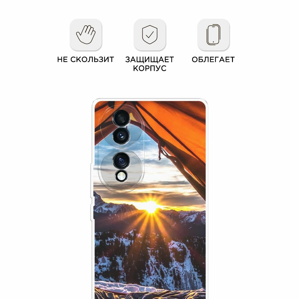 Силиконовый чехол на Honor 70 / Хонор 70 с принтом Горы 7 — фото 1