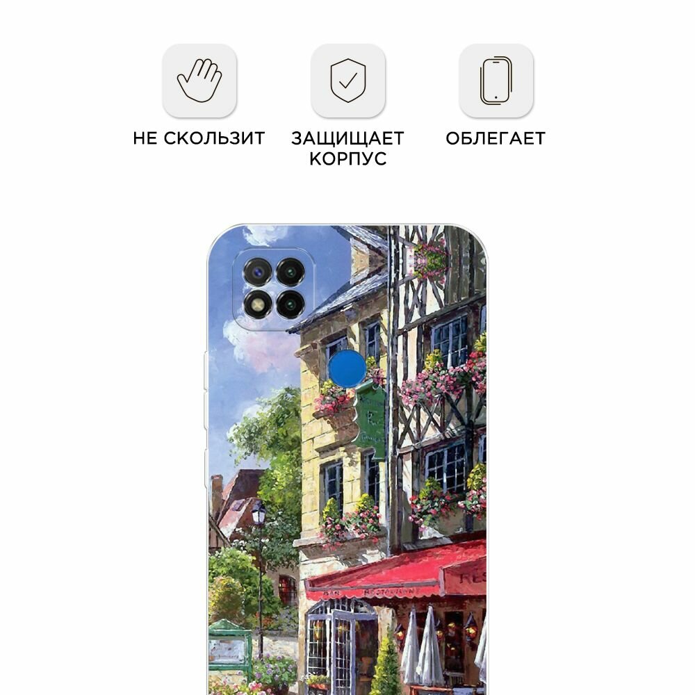 Чехол на Xiaomi Redmi 9C / Сяоми Редми 9C с принтом "Старая улица" — фото 1