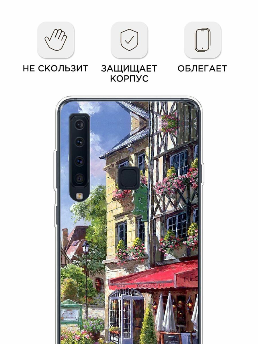 Чехол на Samsung Galaxy A9 2018 / Самсунг Галакси А9 2018 с принтом "Старая улица" — фото 1