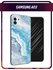 Чехол на Samsung Galaxy A03 / Самсунг Галакси А03 с принтом "Нежно-голубой мрамо...