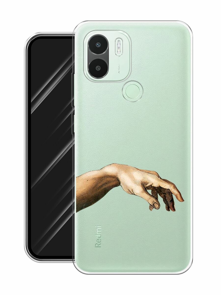 Чехол на Xiaomi Redmi A1+/Redmi A2+/Poco C51/C50 / Редми A1+ с принтом Creazione di Adamo 1, прозрачный — фото 1