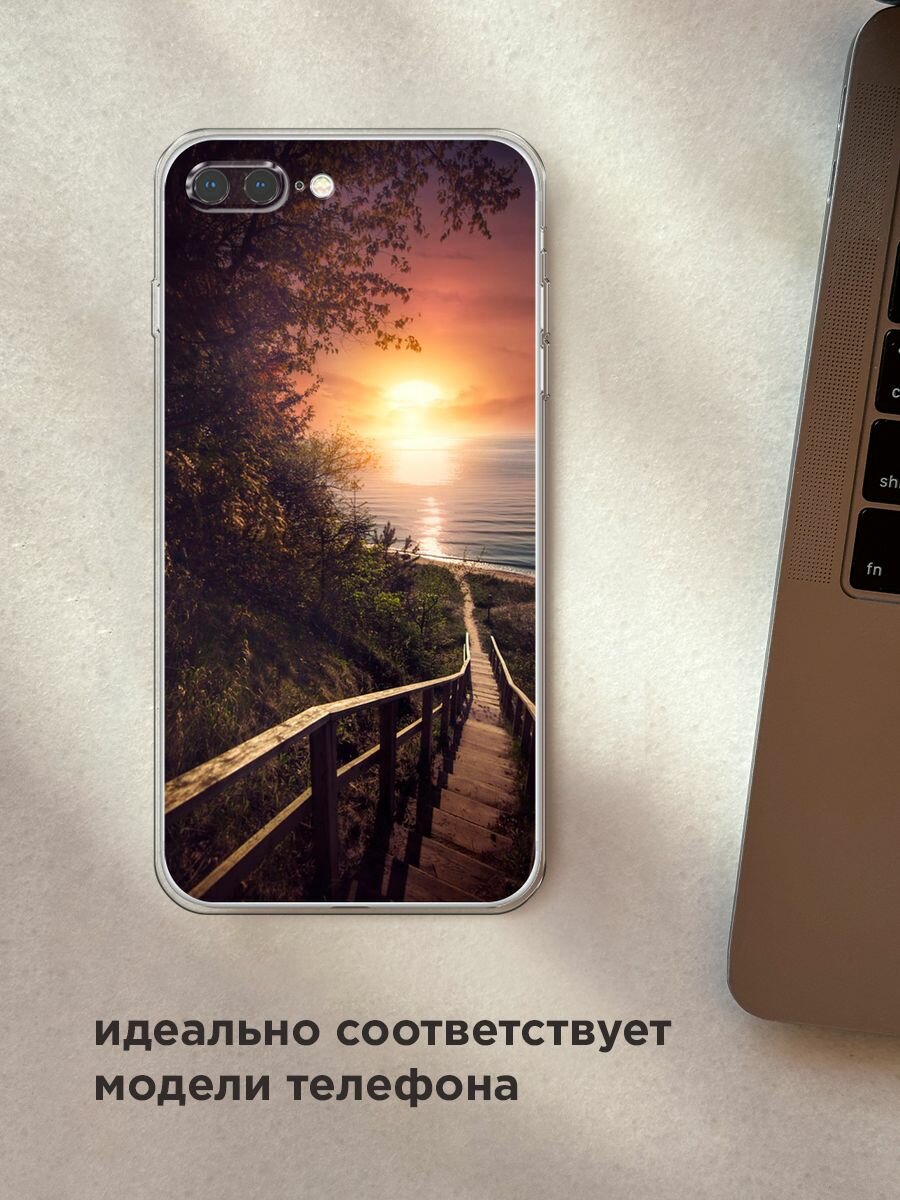 Чехол на Apple iPhone 7 Plus / Айфон 7 Плюс с принтом "Мост у воды" — фото 1