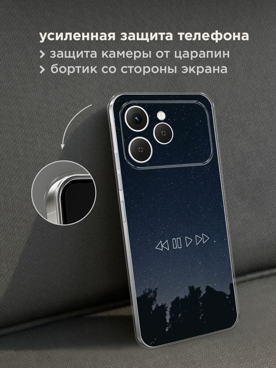 Чехол на Tecno Spark 40 / Текно Спарк 40 с принтом "Космическая музыка" — фото 1