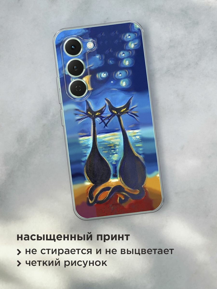 Чехол на Tecno Spark 40 Pro / Текно Спарк 40 Про с принтом "Влюбленные котики 7" — фото 1