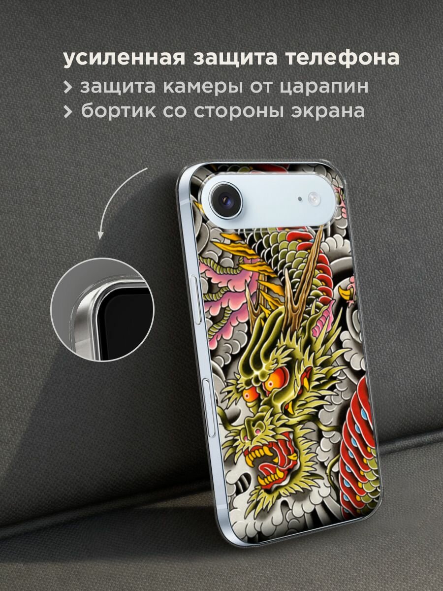 Чехол на Apple iPhone Air / Айфон Айр с принтом "Японский дракон" — фото 1