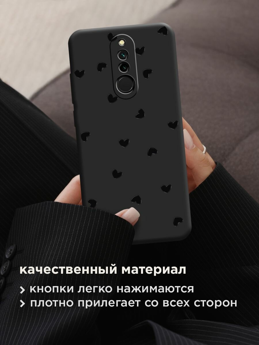 Чехол на Xiaomi Redmi 8 / Редми 8 с принтом "Россыпь сердечек" — фото 1