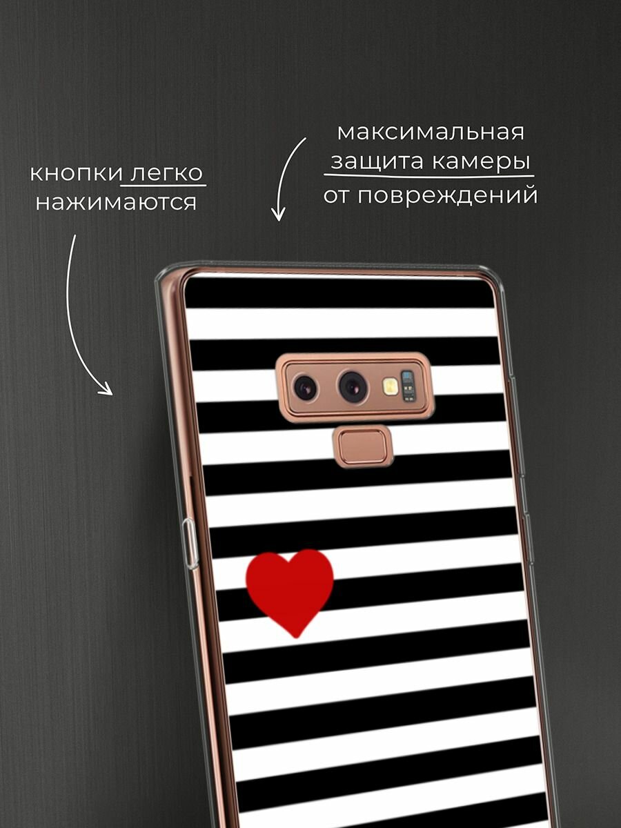 Чехол на Samsung Galaxy Note 9 / Самсунг Галакси Нот 9 с принтом "Красное сердце" — фото 1
