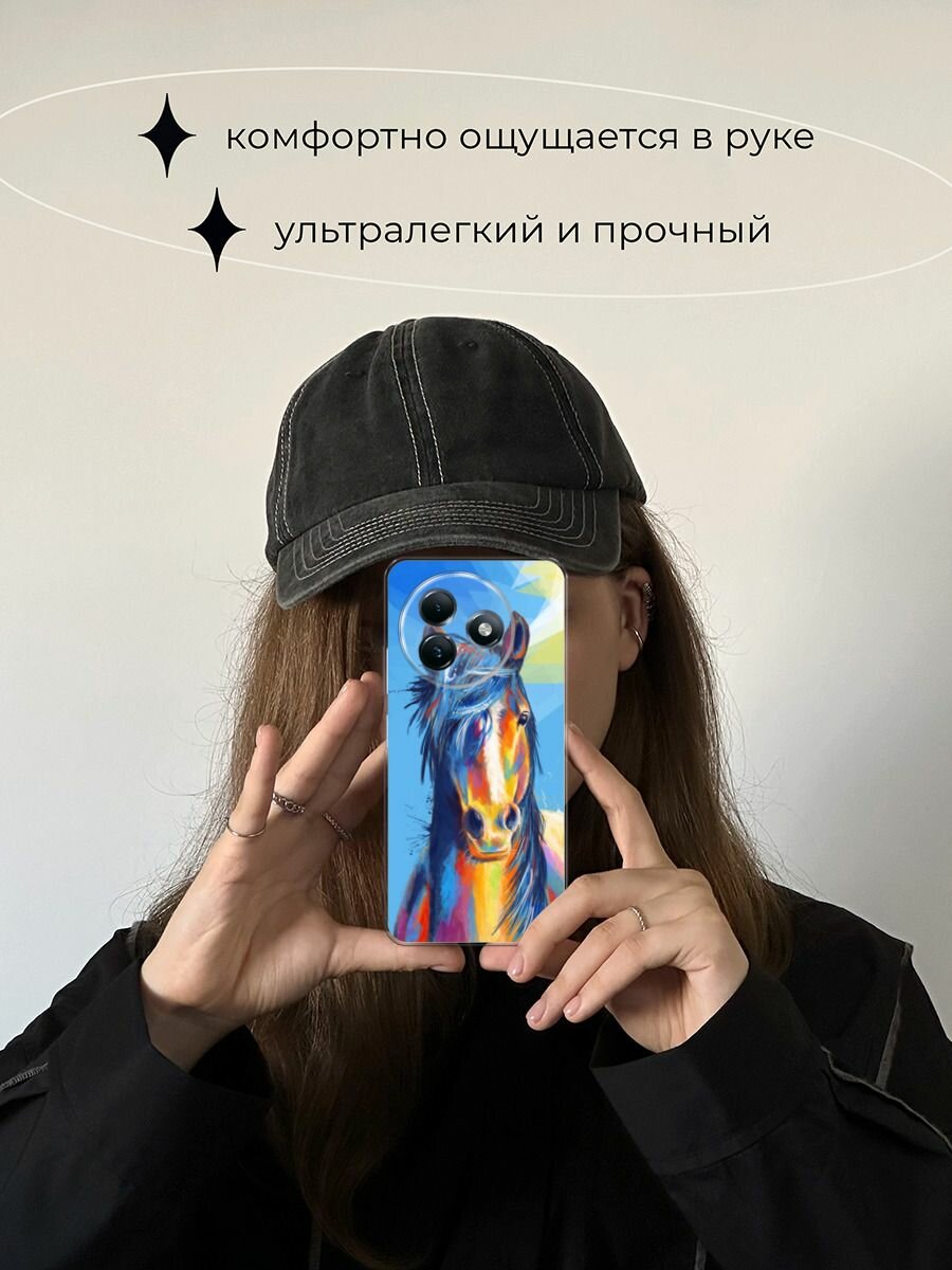 Силиконовый чехол на Itel S24 / Ител S24 с принтом "Лошадь арт 3" — фото 1