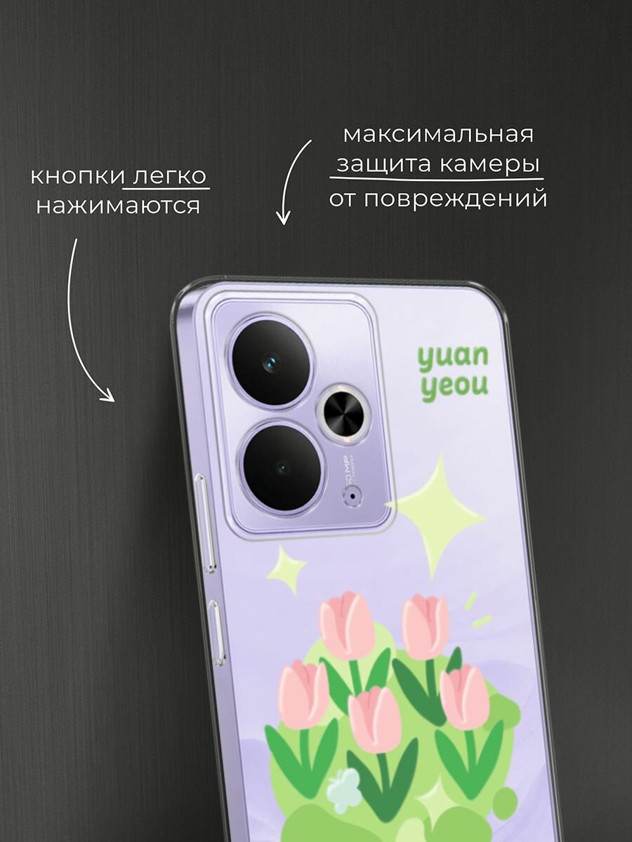 Силиконовый чехол на Realme 14T / Реалми 14Т с принтом "Protect nature" — фото 1