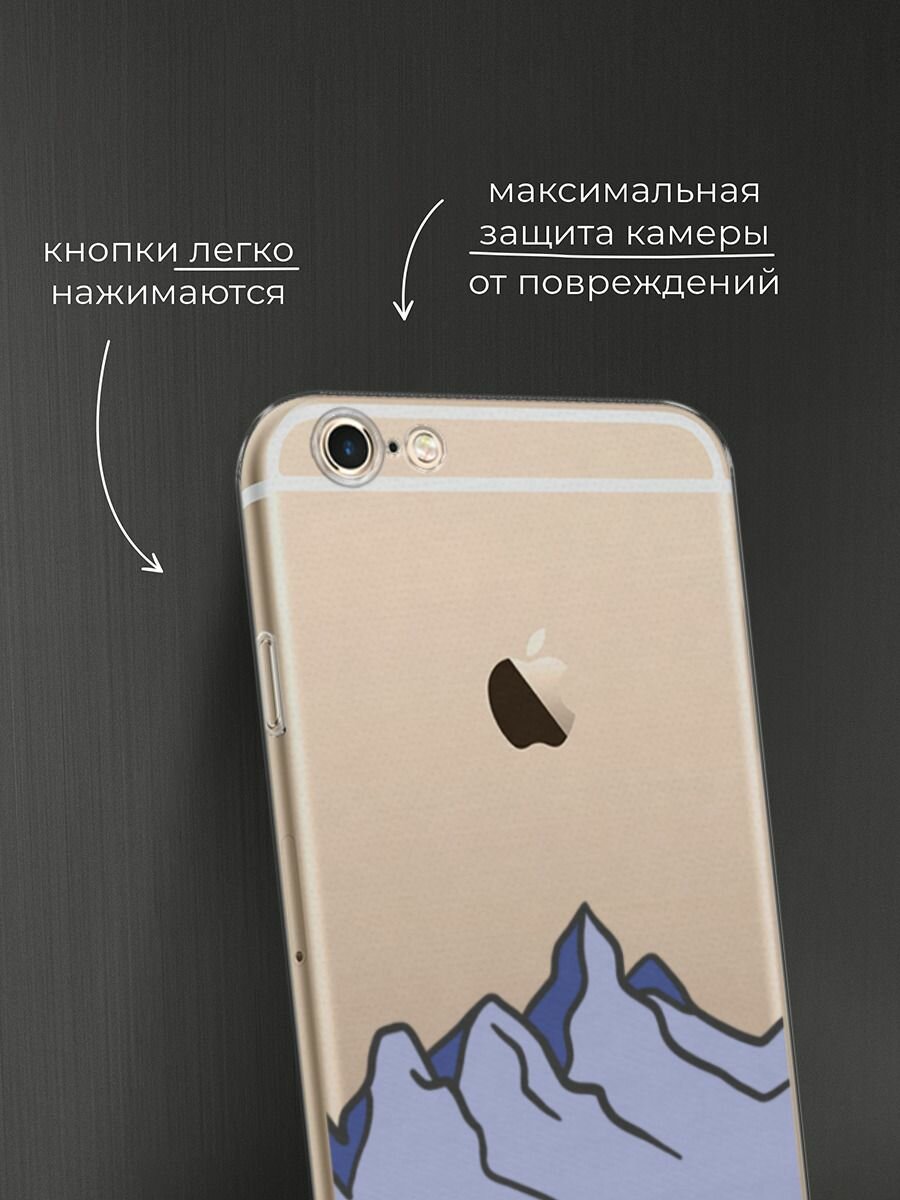 Чехол на Apple iPhone 6 Plus/6S Plus / Айфон 6 Плюс/Айфон 6С Плюс с принтом "Гора", прозрачный — фото 1
