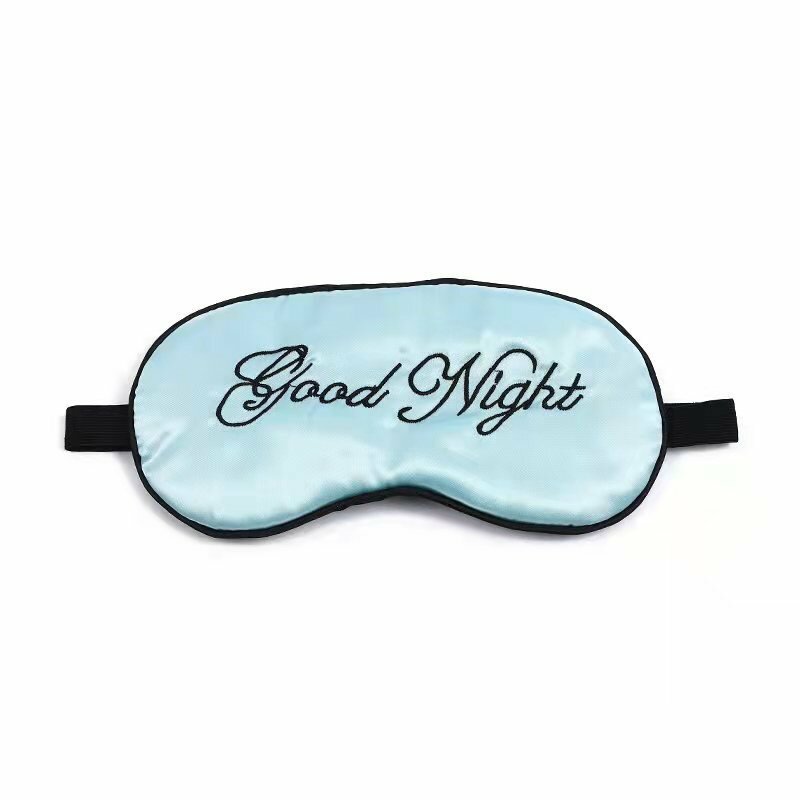 Маска для сна с вышивкой «Спокойной ночи» — мягкая атласная маска для сна для женщин и мужчин, удобная и дышащая, идеально подходит для сна, путешествий и отдыха, регулируемая повязка на глаза, идеально подходит для подарка.