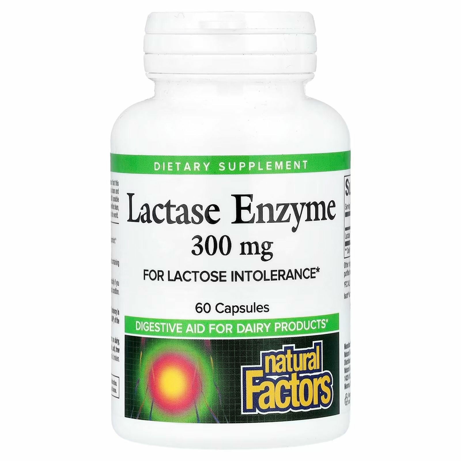 Фермент лактаза, Natural Factors Lactase Enzyme 9000 FCC ALU, 60 капсул