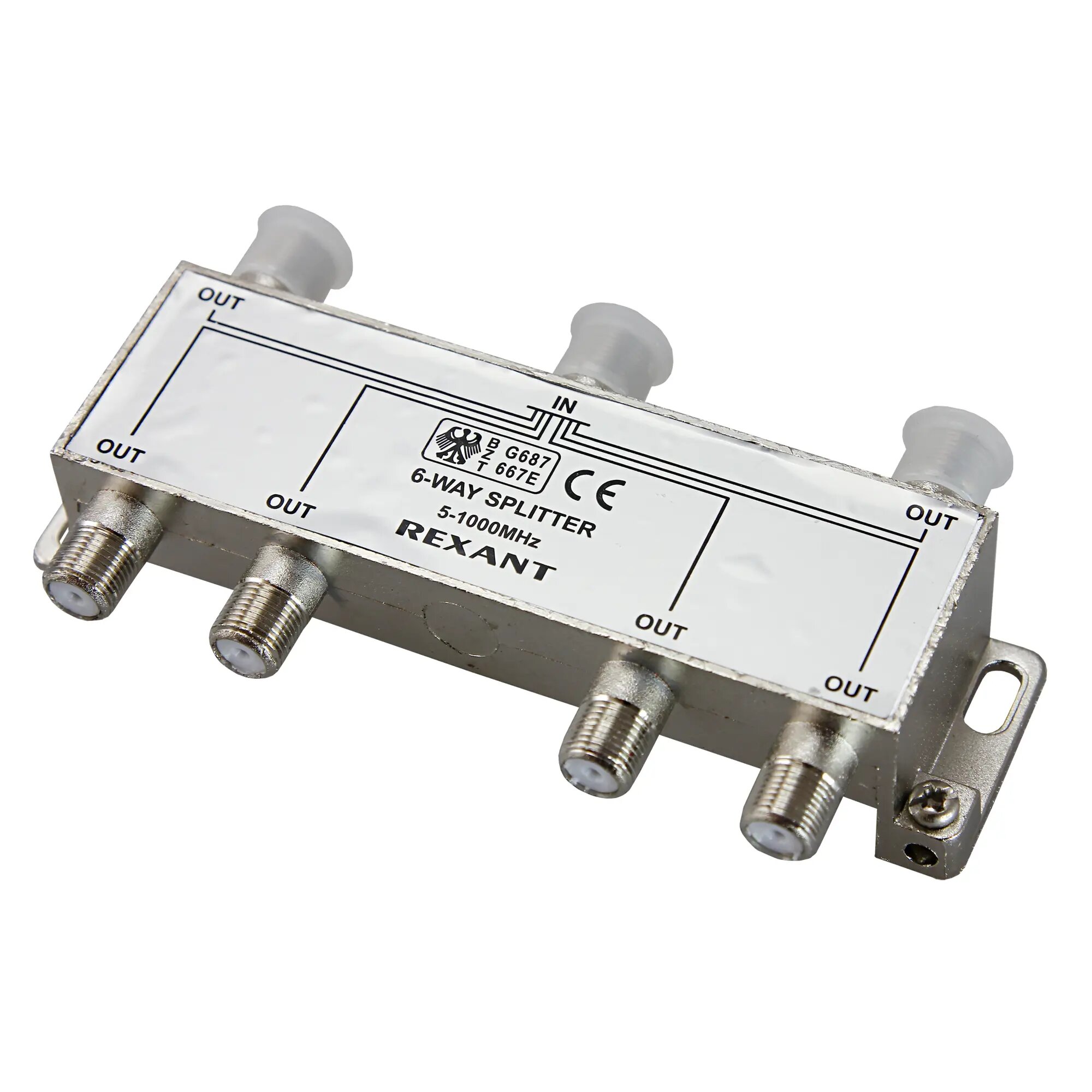 ТВх6 Разветвитель ТВ сигнала с байпасом F-разъем, коаксиальный разветвитель для антенны