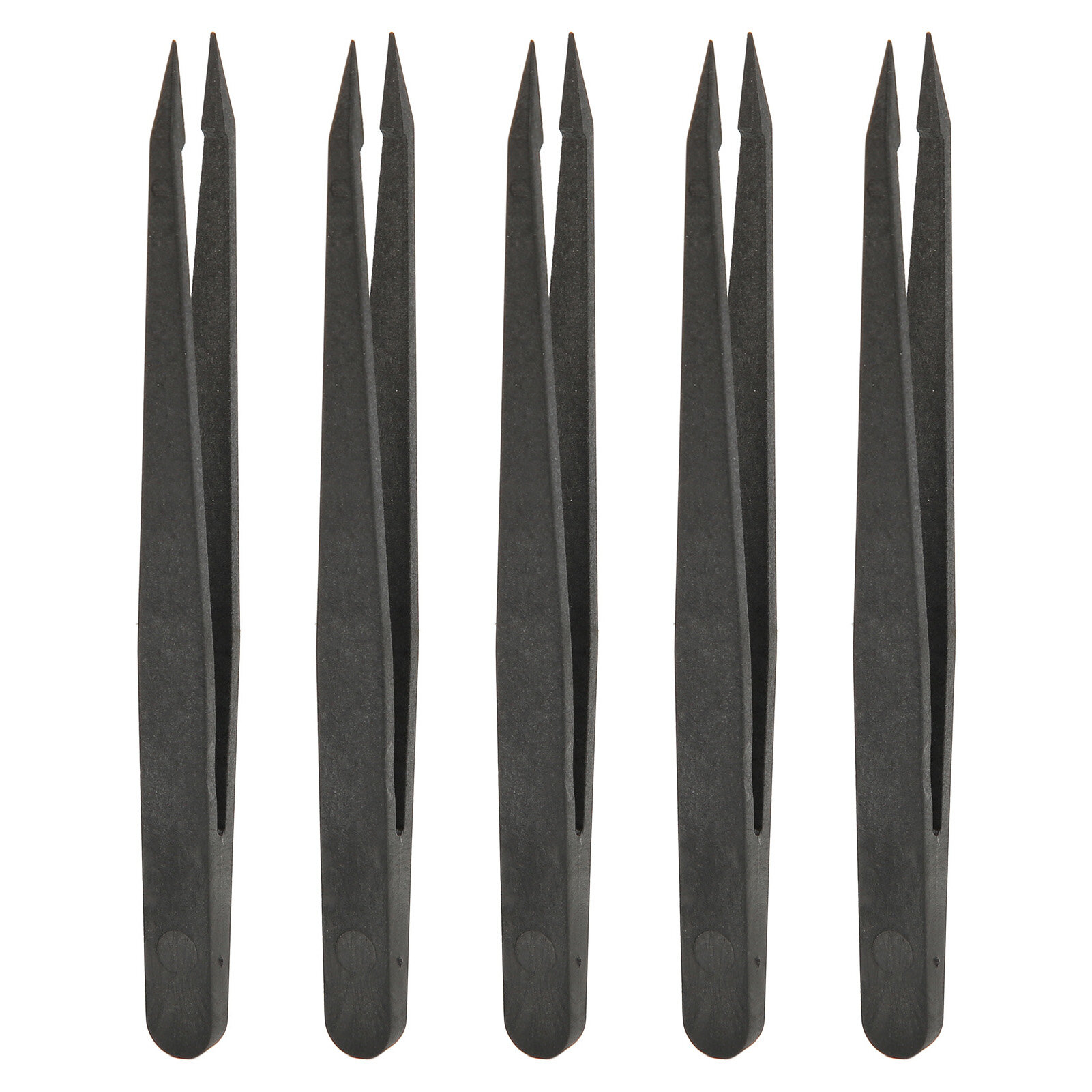 10 шт, антистатический пинцет, пластиковый материал, глянцевые линии, черный пинцет для слухового аппарата для электроники, лабораторных работ