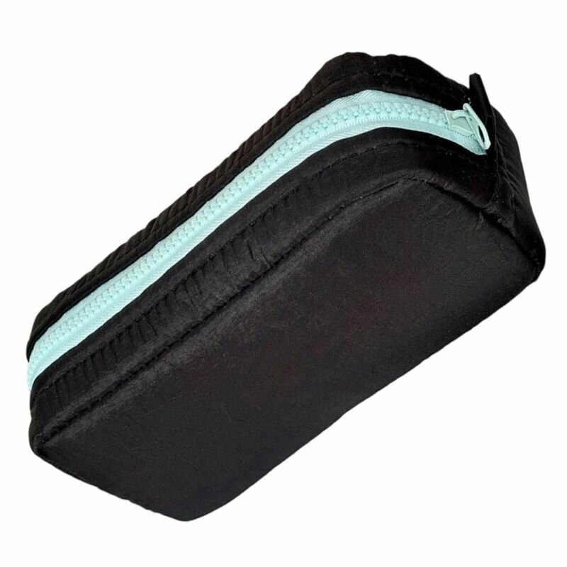 Цветной маленький квадратный пенал большой емкости-midnight black square pencil case